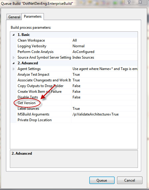 Compile a specific changeset with Team Build 2010 (TFS) - Almo